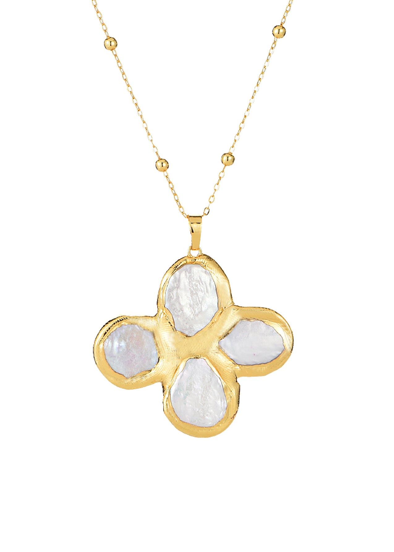 Lucky Lou Flower Pearl Golden Necklace – Vintage Jewelry for Women ...