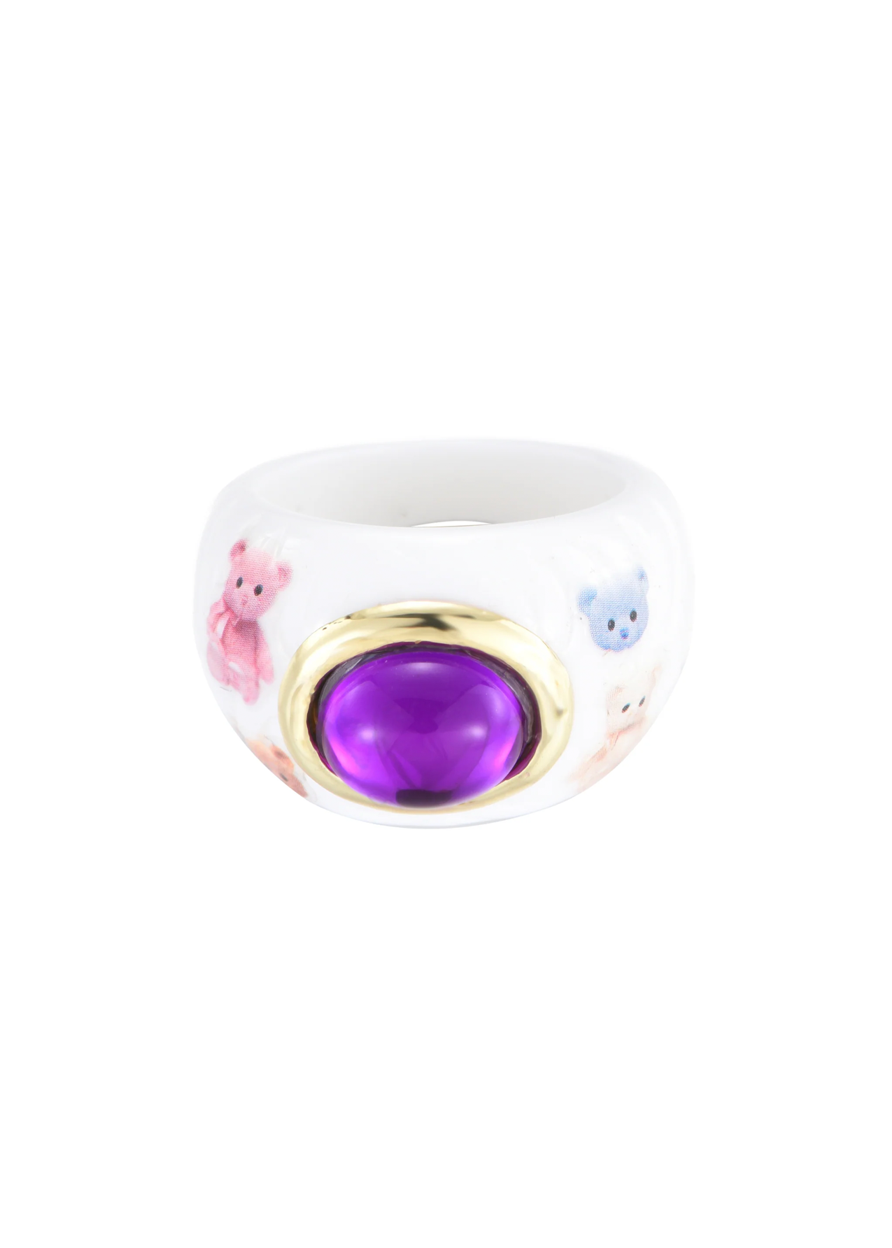 Momo Ring I - Bear White Purple – Vintage Jewelry for Women | FOUFOU ...