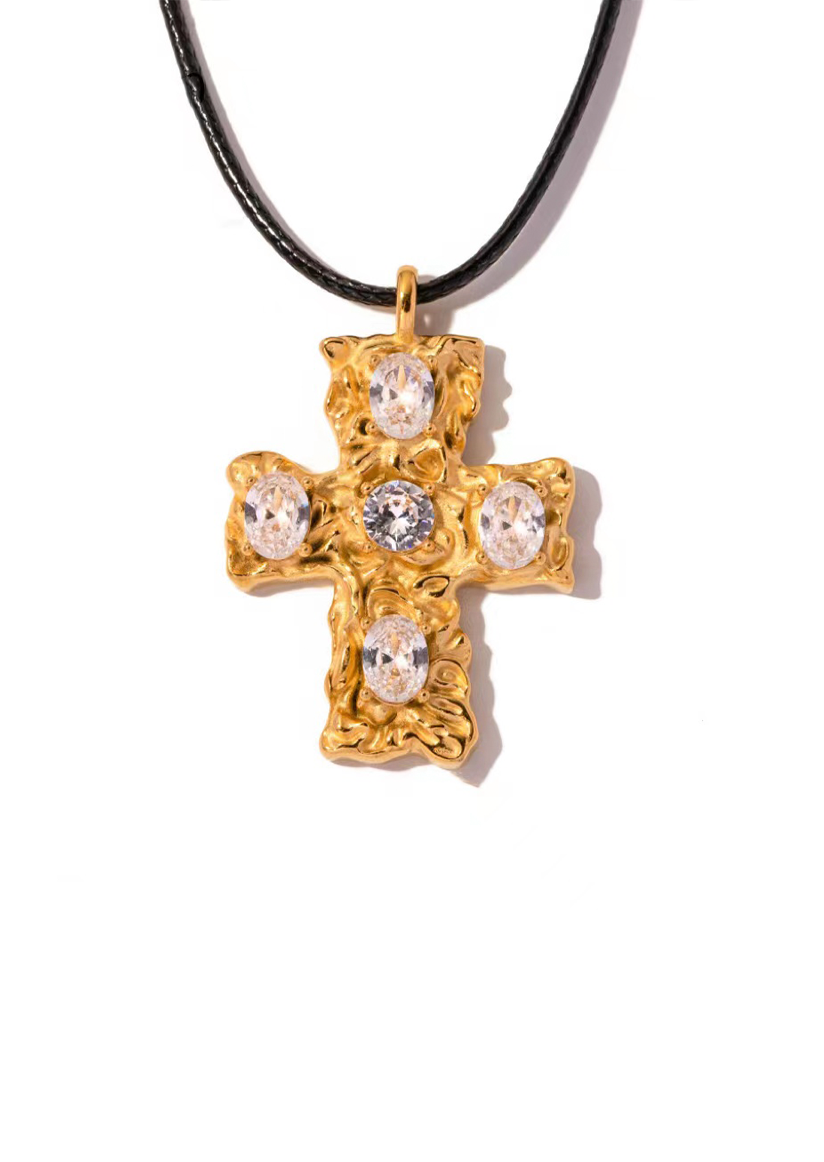 Britt Golden Cross Necklace – Maison Foufou